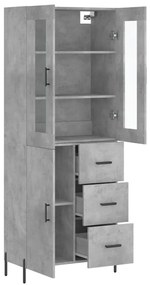 Skříň highboard betonově šedá 69,5x34x180 cm kompozitní dřevo - Default Title