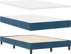 Postel s boxspringem s matrací Tmavě modrá 120 x 190 cm samet 3339096