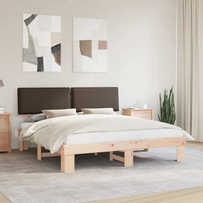 Rám postele s čalouněným čelem s čelo Taupe 200 x 200 cm 3398067