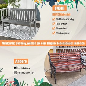 Costway 132 cm Dlouhá lavička do každého počasí Vyrobená z HDPE pro 2-3 osoby