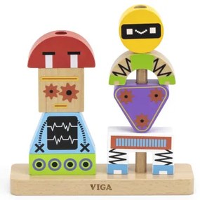 Dřevěná skládačka pro děti Viga 44652 Roboti