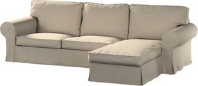 Potah na pohovku IKEA Ektorp 2-místná s lenoškou barva béžová látka pletený vzor