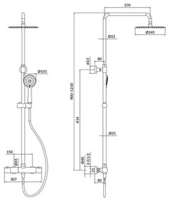 Cersanit S951-340 - Sprchová sada s termostatickou baterií CITY lesklý chrom