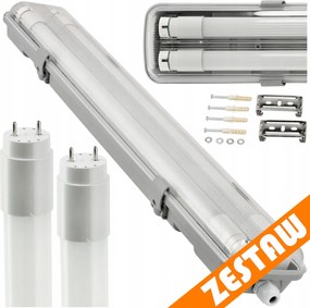 SADA 4 hermetických LED svítidel 120cm + LED trubice do garáže