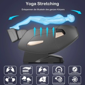 Costway Elektrické masážní křeslo nastavitelné shiatsu křeslo černé
