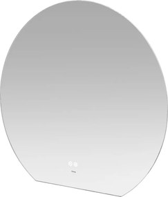Mereo, Mereo Zrcadlo kulaté s rovnou hranou 800x740 mm, ambientní LED osvětlení a odmlžování, MER-CN185