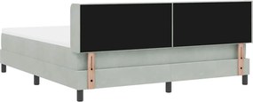 Postel s boxspringem s čelo Světle šedá 200 x 180 cm samet 3341426