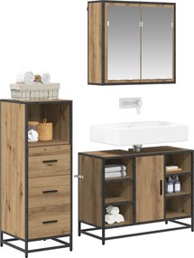 Sada koupelnového nábytku 3 ks Artisanový dub 80 x 33 x 60 cm 3402525