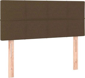 Box spring postel s matrací a LED tmavě hnědá 120x200 cm textil 3133144