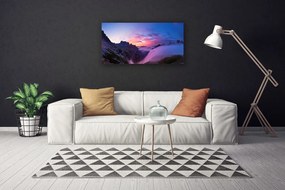 Obraz na plátně Mlha Hory Východ Slunce 120x60 cm