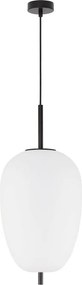 Bílé/černé skleněné závěsné svítidlo ø 27 cm Lato – Nova Luce