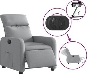 Elektrické polohovací křeslo světle šedé textil 3206681