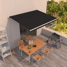 Ručně zatahovací markýza 450 x 350 cm antracitová 3068999