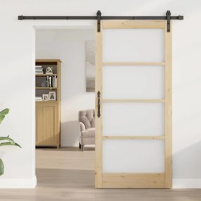 Posuvné dveře ORKDAL Přirozená a černá 93 x 202 cm 3331867
