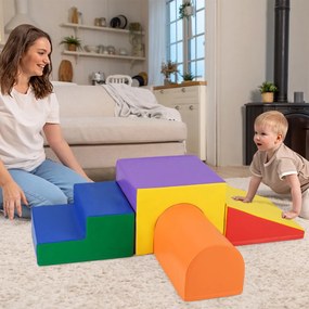 Costway 4 PCS. Foam building blocks pro climbing a running around. Soft building