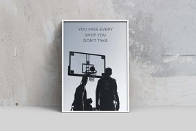 Pixada Shots you don't take - motivační obraz Velikost: A3 - 29,7x42 cm, Volba rámu: s bílým rámem