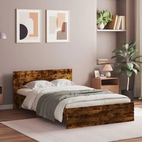 Rám postele s čelem a LED osvětlením kouřový dub 120 x 190 cm 3207641
