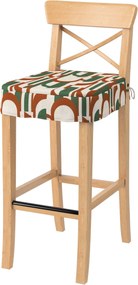 Sedák na židli IKEA Ingolf - barová barva zelená látka pletený vzor, vzorované