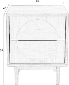Hnědý noční stolek v dekoru ořechu Groove – Zuiver