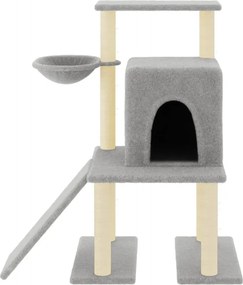 Škrabadlo pro kočky se sisalovými sloupky světle šedé 96,5 cm 172077
