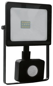 ACA Lighting LED venkovní reflektor Q 10W/230V/6000K/880Lm/110°/IP66, pohybový senzor, černý