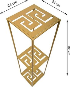 STOJAN NA KVĚTINÁČ DOUBLE FRAME 100X24X24 CM ZLATÁ