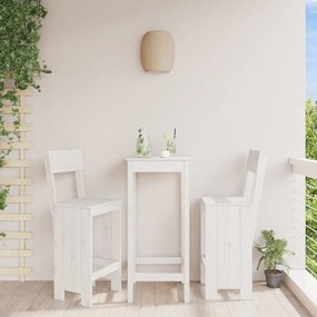 vidaXL Barové stoličky 2 ks bílé 40x48,5x115,5 cm masivní borové dřevo
