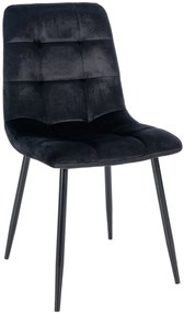 Jídelní židle Haarby - samet | černá