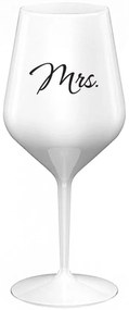 MRS. - bílá nerozbitná sklenice na víno 470 ml
