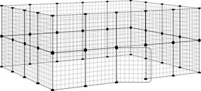 36panelová ohrádka pro zvířata s dvířky černá 175 x 140 x 70 cm ocel 3114039