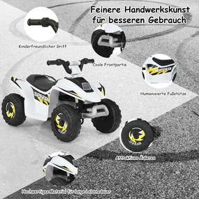 Costway 6 V baterie Quad Mini Quad pro batolata – 73 × 40 × 44,5 cm, bílý