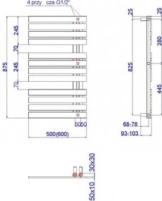 Hopa POP STAR 500 x 1190 mm RADPOP501235 koupelnový radiátor
