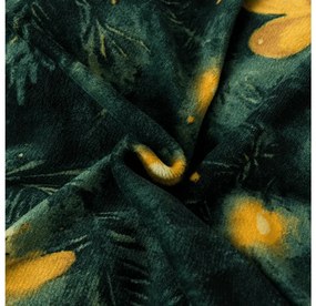 Mikroplyšové povlečení YELLOW BUTTERFLY tmavě zelené Rozměr povlečení: 70 x 90 cm | 140 x 220 cm