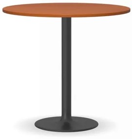 Konferenční stolek FILIP II, průměr 800 mm, černá podnož, deska třešeň