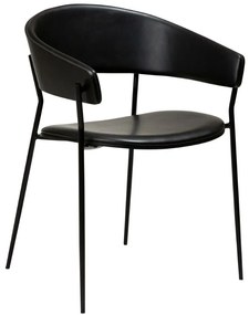 OnaDnes -20% ​​​​​Dan-Form Černá dřevěná jídelní židle DAN-FORM Crib s koženkovým sedákem