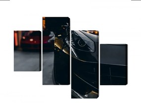 Vícedílný obraz Přední Část Černého Sportovního Vozu Nedostatek Nedostatek Plátno Canvas 160x100