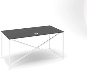 Psací stůl Lenza PROX 158/80 Dekor stolové desky: černý grafit, Barva podnože: bílá