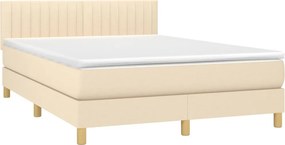 Box spring postel s matrací krémová 140x190 cm textil 3140774
