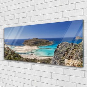 Plexisklo-obraz Ostrov Moře Pláž Hory 125x50 cm