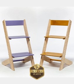 Lucas Wood Style - rostoucí židle EASY LINE zvýhodněný set 2 ks -  lila + buk