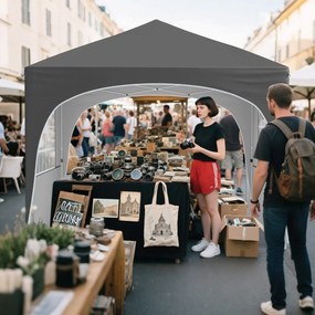Costway Pavilon s 4 odnímatelnými bočními stěnami zahradní stan vč. – 3 × 3 M