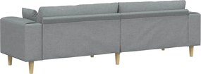 Pohovka Světle šedá 250 x 77 x 76 cm textil 3335143