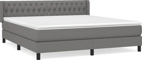 Box spring postel s matrací tmavě šedá 180x200 cm textil 3129970