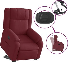 Zvedací polohovací křeslo vínové textil 3205205