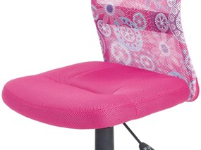 Kancelářská židle KA-2325 PINK, růžová mesh, plastový kříž, síťovina motiv