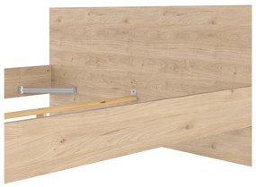 Dvoulůžková postel v dekoru dubu bez roštu 180x200 cm v přírodní barvě Naia – Tvilum
