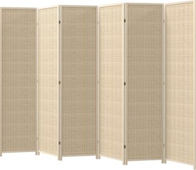 HOMCOM Dřevěný paraván, skládací dělicí stěna se 6 panely, 270 x 180 cm, přírodní dřevo