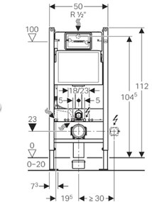 Geberit Geberit, závěsný set pod omítku Duofix Delta + závěsná WC mísa Desna s toaletním sedátkem z duroplastu, Vortex splachování, bílá lesklá, LAV-SETDESNAGEB
