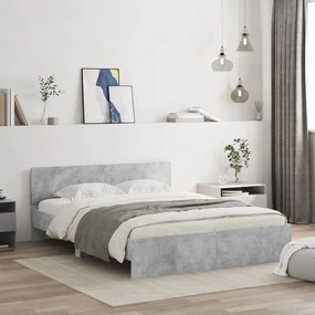 vidaXL Rám postele s čelem betonově šedý 140 x 200 cm