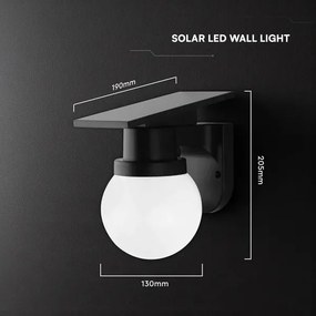 LED Solární nástěnná lampa LED/3,7V 3000/4000/6400K IP54 1800 mAh černá + DO
